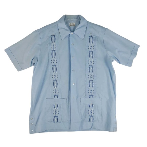Vic Vic | Shirts | Vintage Vic Vic Mens Xl Guayabera Embroidered Casual ...